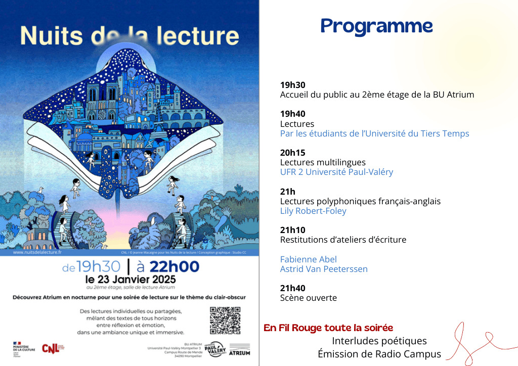 Nuit de la lecture à Atrium | Les Nuits de la lecture